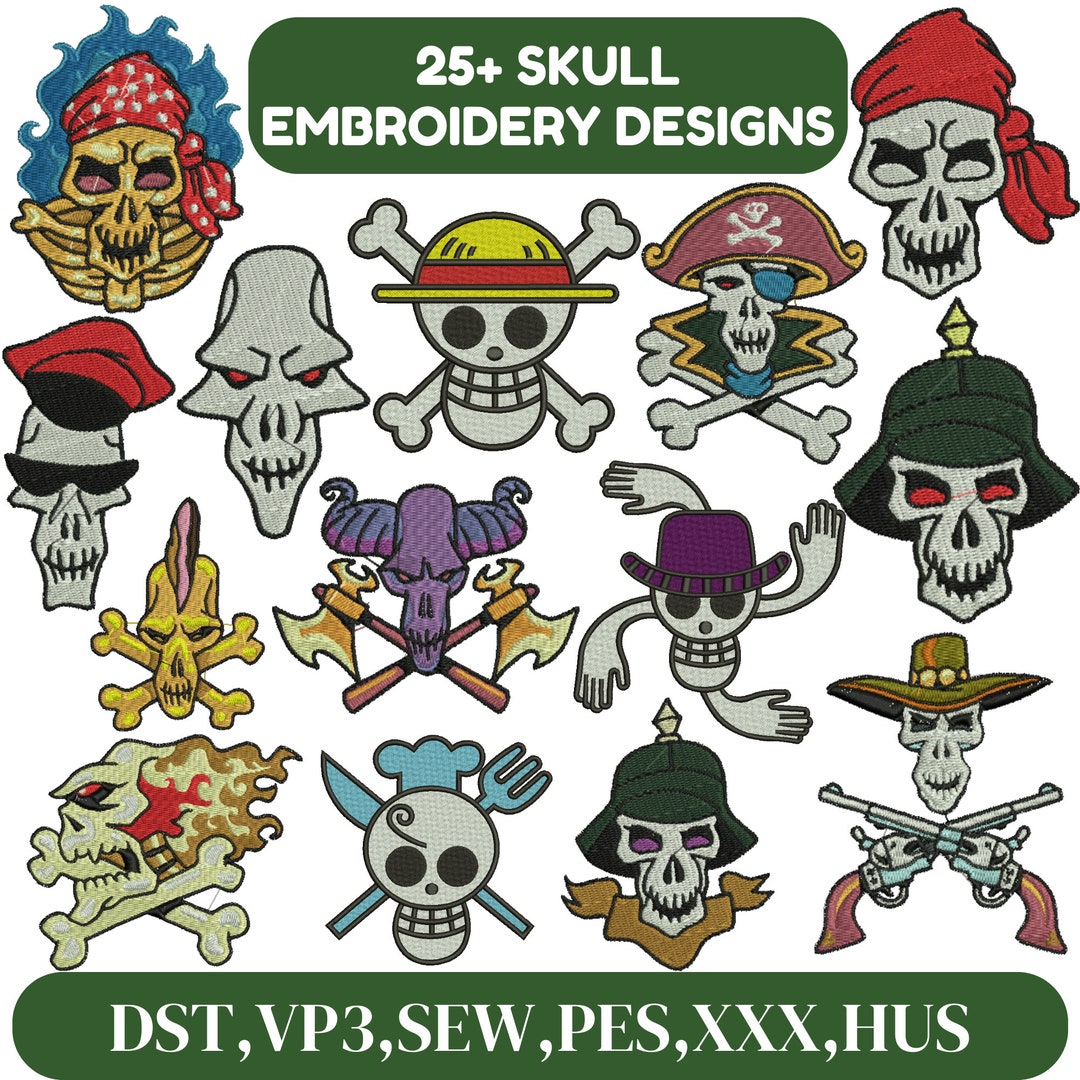 Skull Embroidery Design, Mexican Skull Embroidery, Halloween Skull ...