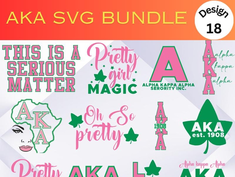 AKA SVG Bundle: Alpha Kappa Alpha Sorority Designs (digital Download ...