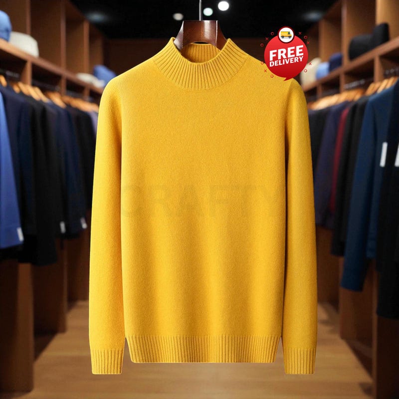 Men High Neck Sweater - Etsy