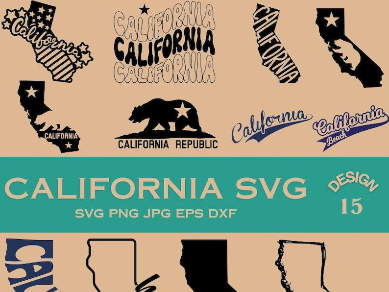 California State SVG Cut File: Cricut & Silhouette Designs (digital ...