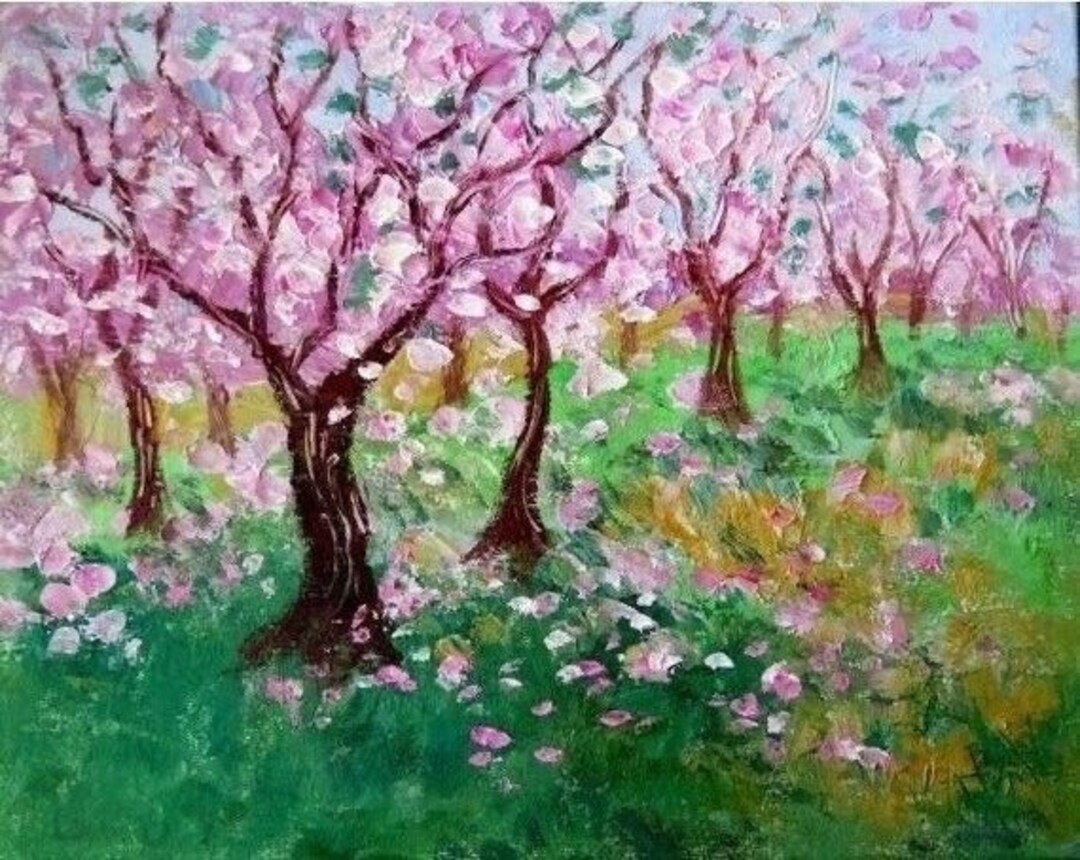 Cherry Tree Grove Canvas Giclee Print Many Sizes - Etsy