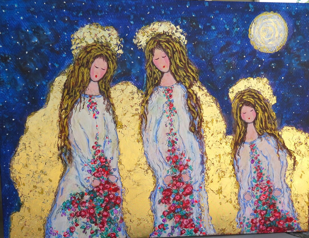 Print Large, Embellished Canvas Print Hand Detailed Canvas Print Large ...
