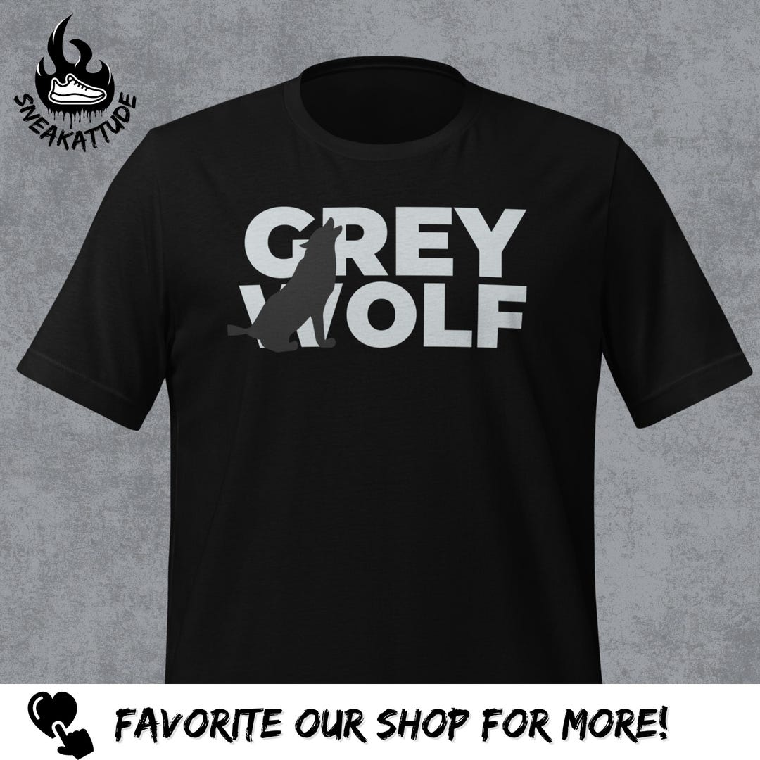 12 Retro Barons, Grey Wolf T-shirt, Black Wolf Grey White, Sneakattude ...