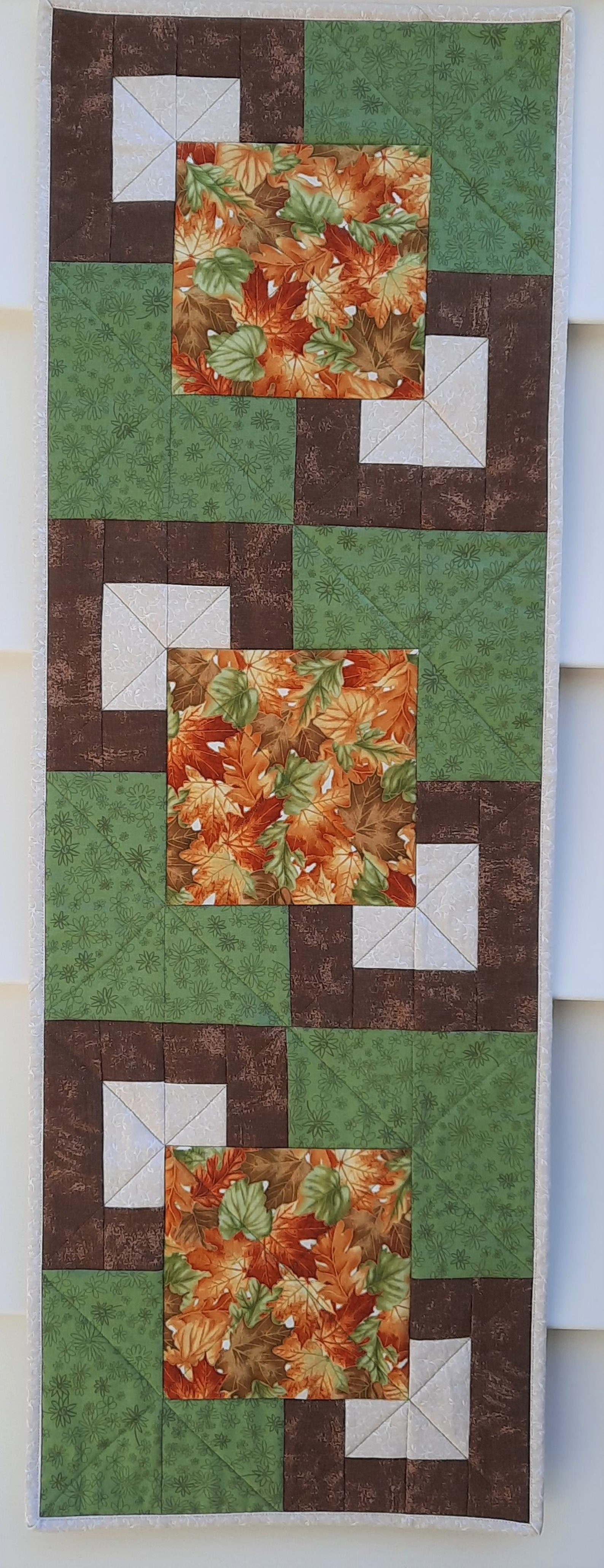 Fall Autumn Quilted Table Runner, Warm Rich Fall Leaves, Finished Quilt ...