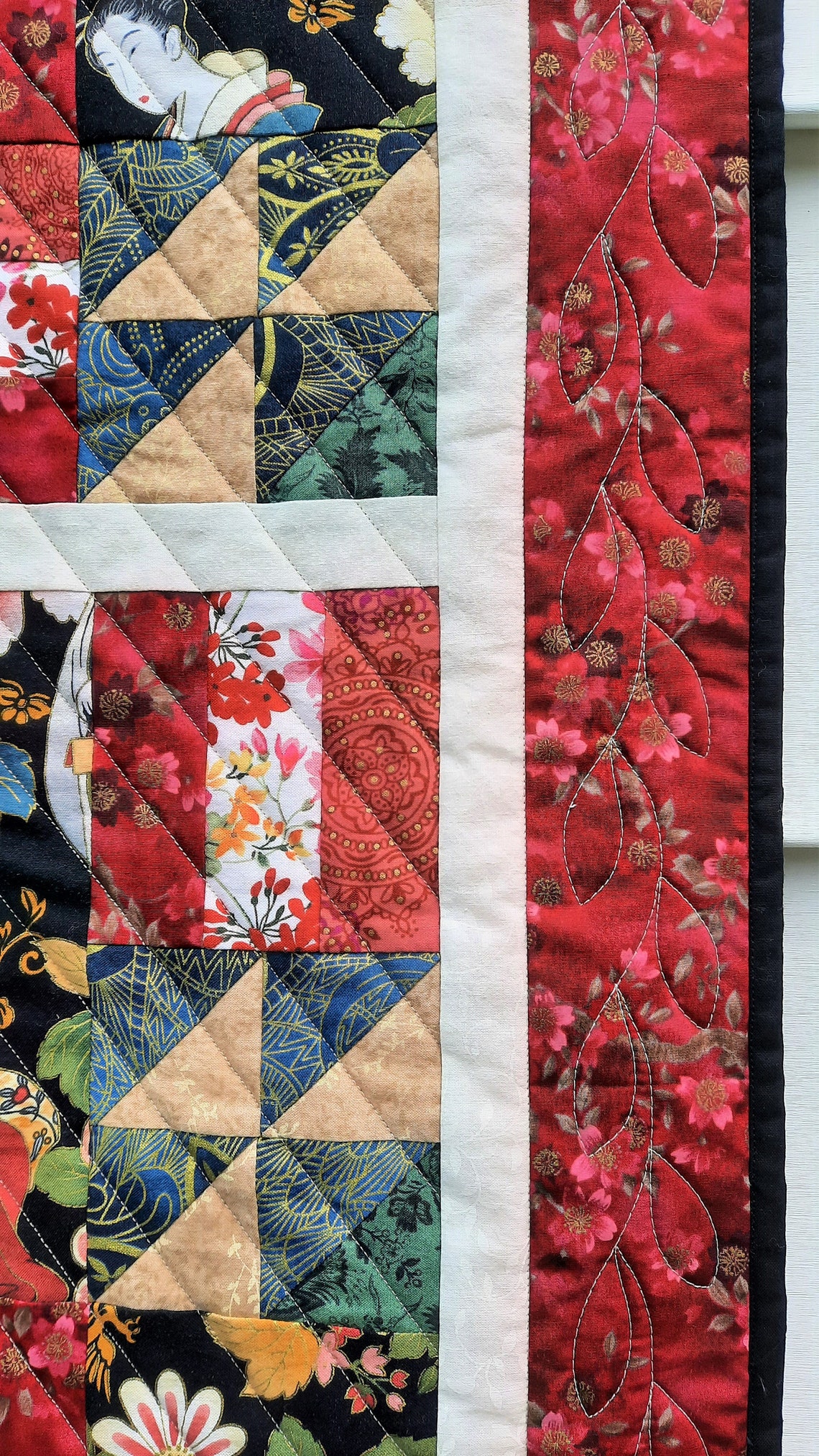 Oriental Quilted Wall Hanging Asian Quilt - Etsy