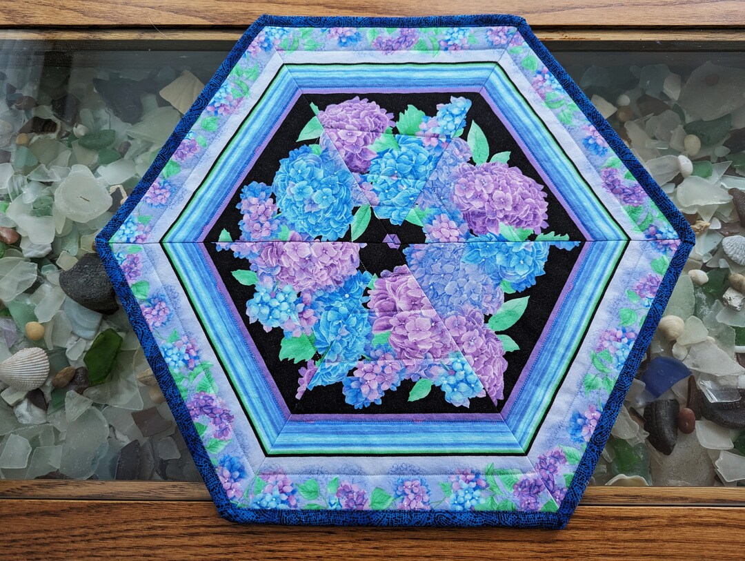 Hexagon Quilted Table Topper, Floral Table Decor - Etsy