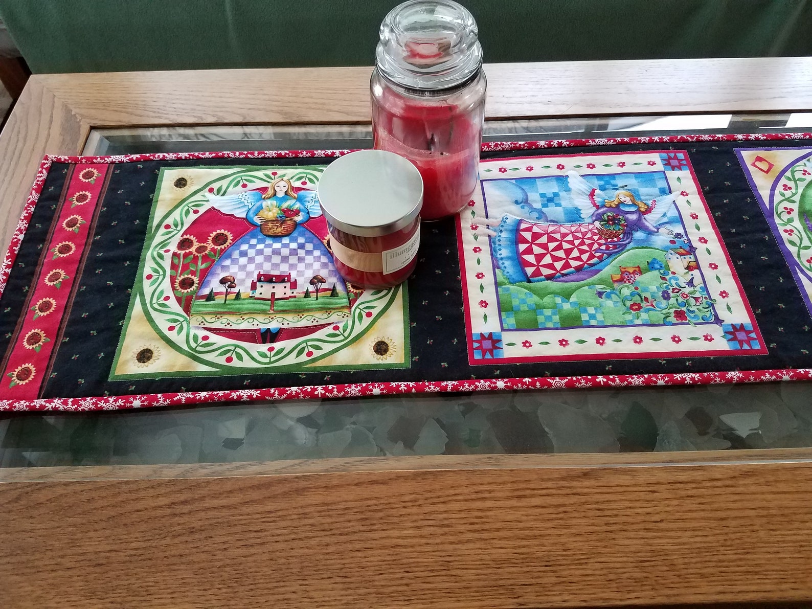 Angels Quilted Table Runner 3 Angels Country Style Runner | Etsy