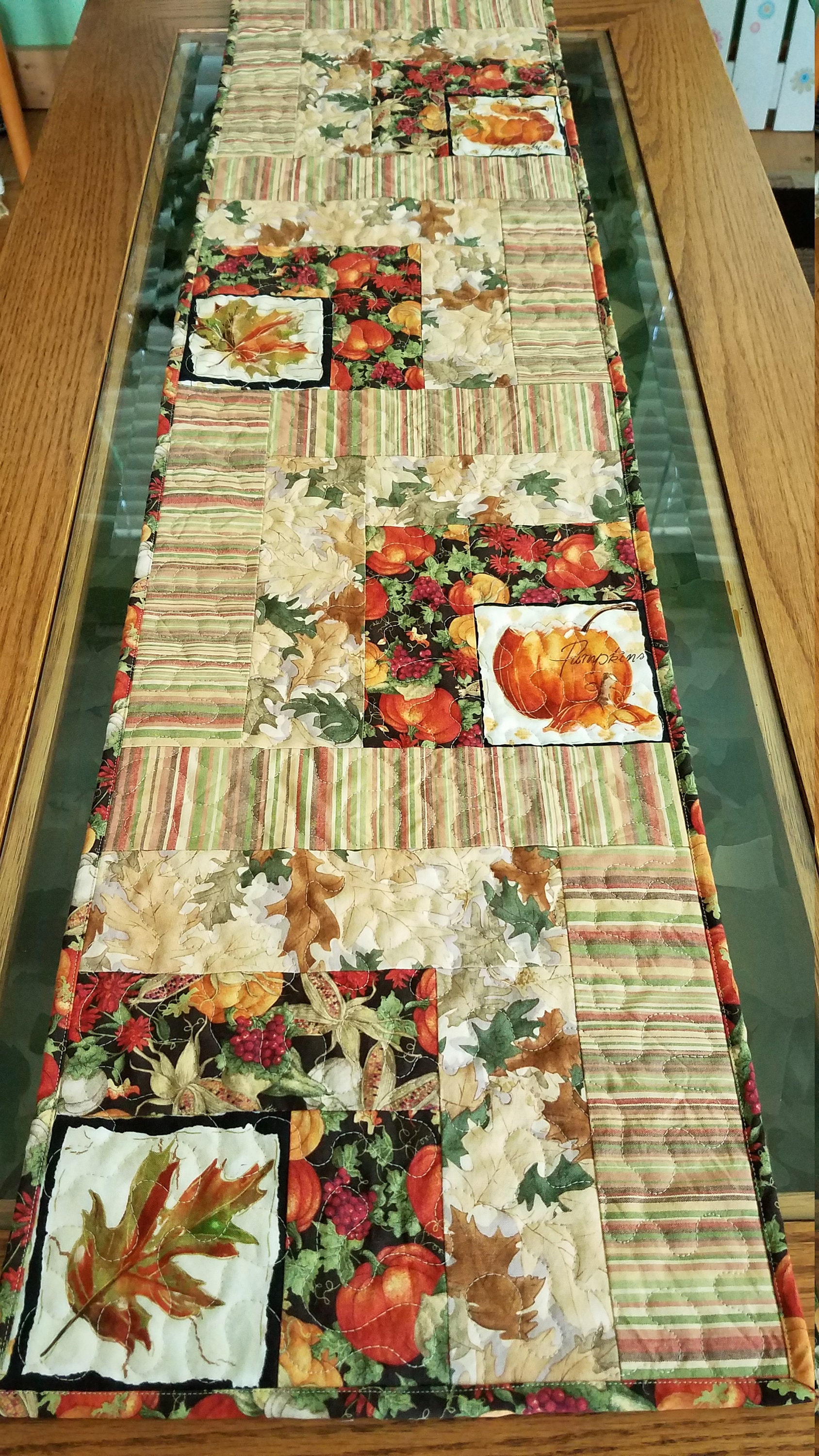 Fall Autumn Quilted Table Runner Warm Rich Fall Colors | Etsy