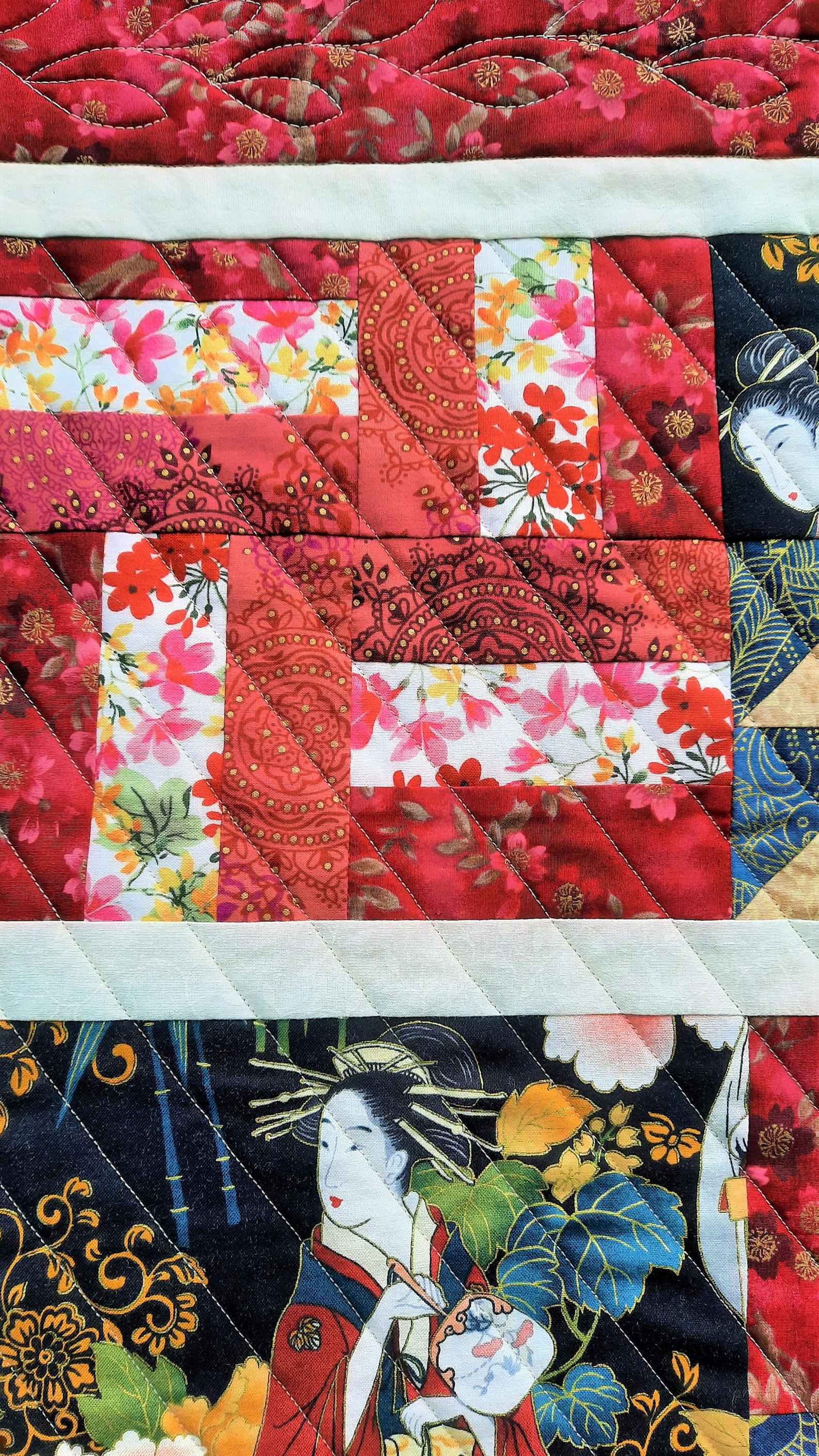 Oriental Quilted Wall Hanging Asian Quilt - Etsy