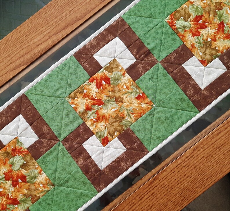 Fall Autumn Quilted Table Runner, Warm Rich Fall Leaves, Finished Quilt - Etsy