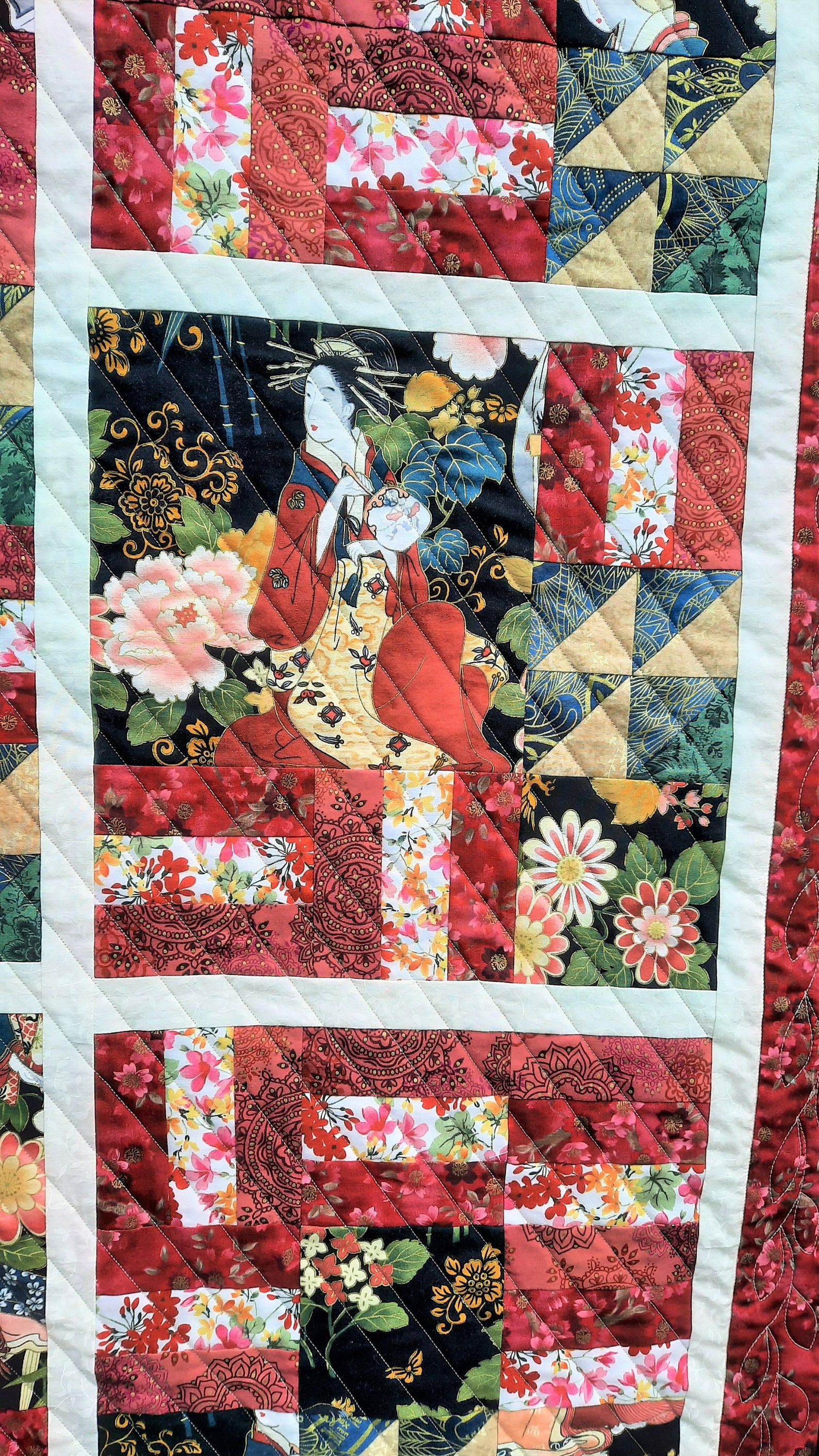 Oriental Quilted Wall Hanging Asian Quilt - Etsy