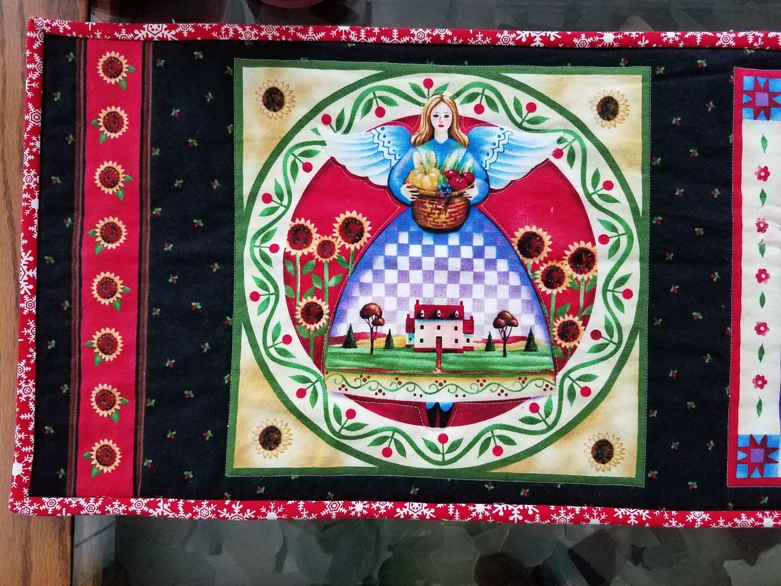 Angels Quilted Table Runner 3 Angels Country Style Runner | Etsy