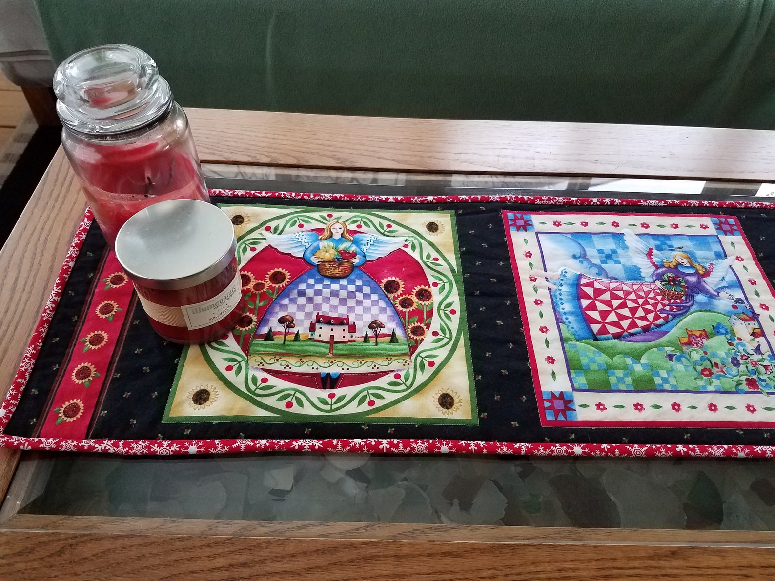 Angels Quilted Table Runner 3 Angels Country Style Runner | Etsy