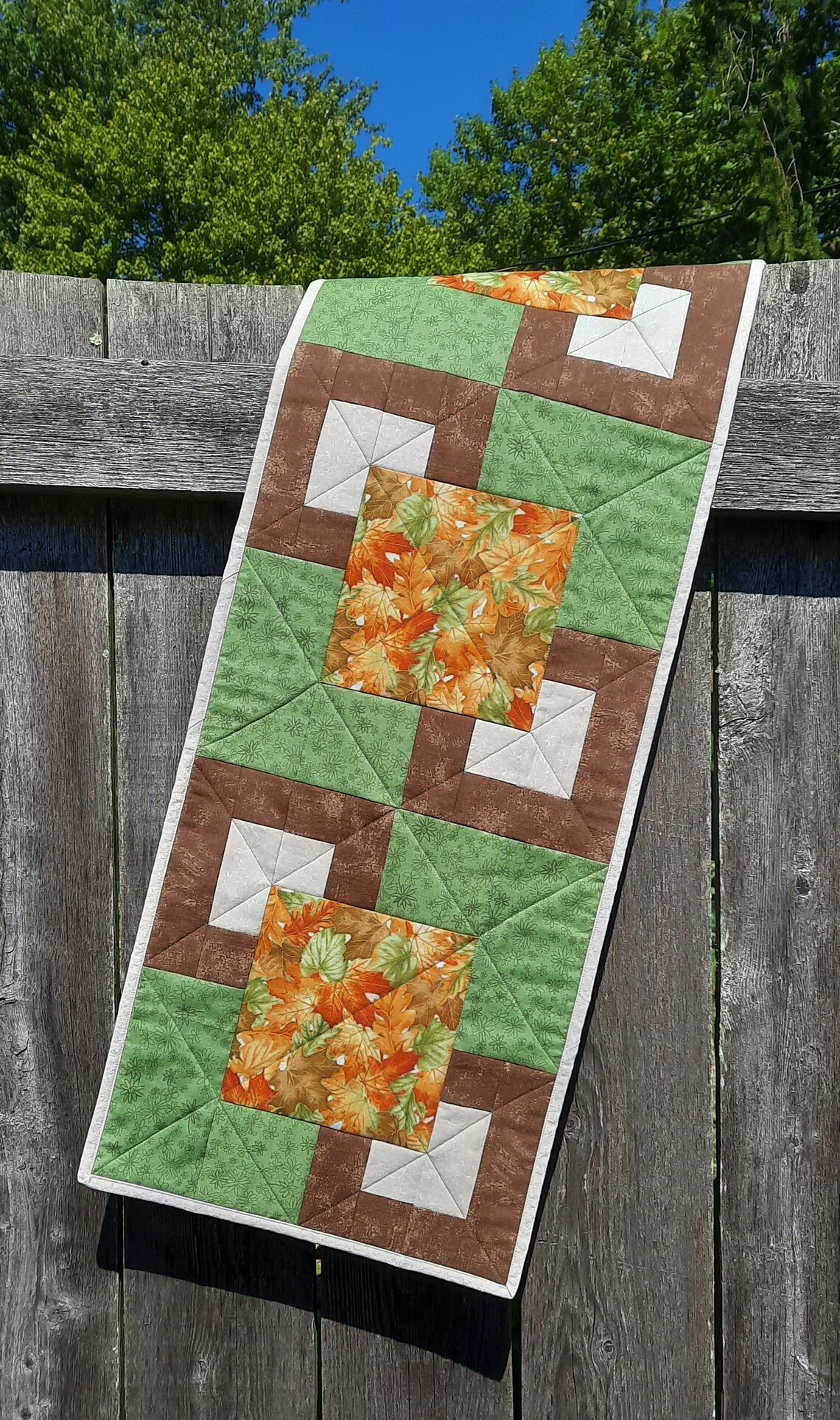 Fall Autumn Quilted Table Runner Warm Rich Fall Leaves - Etsy