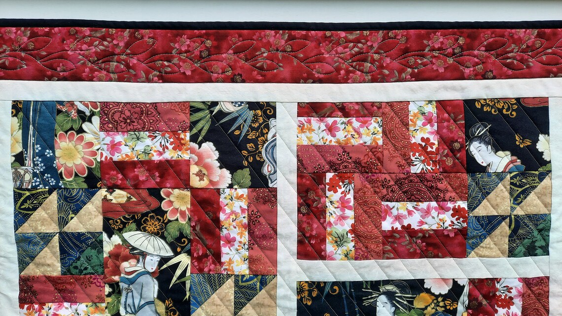 Oriental Quilted Wall Hanging Asian Quilt - Etsy