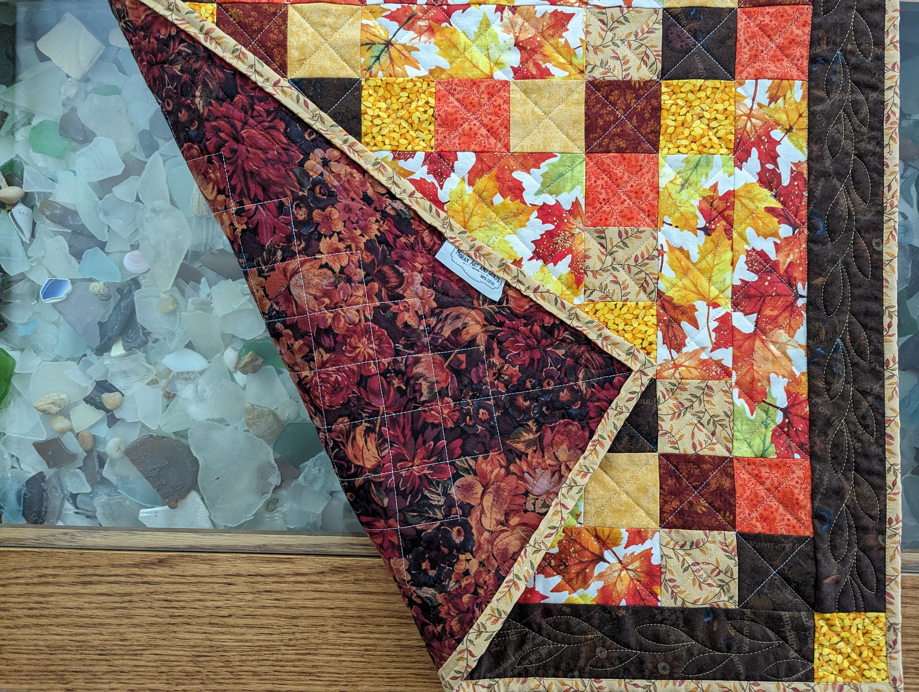 Autumn Quilted Table Topper or Wall Hanging, Fall Leaves - Etsy