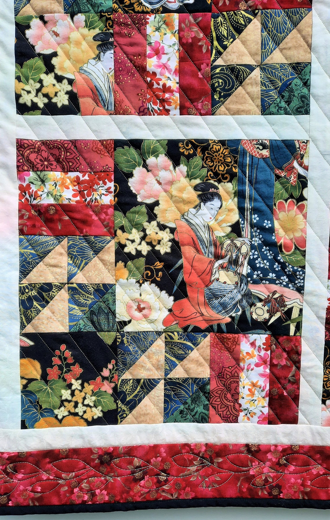 Oriental Quilted Wall Hanging Asian Quilt - Etsy