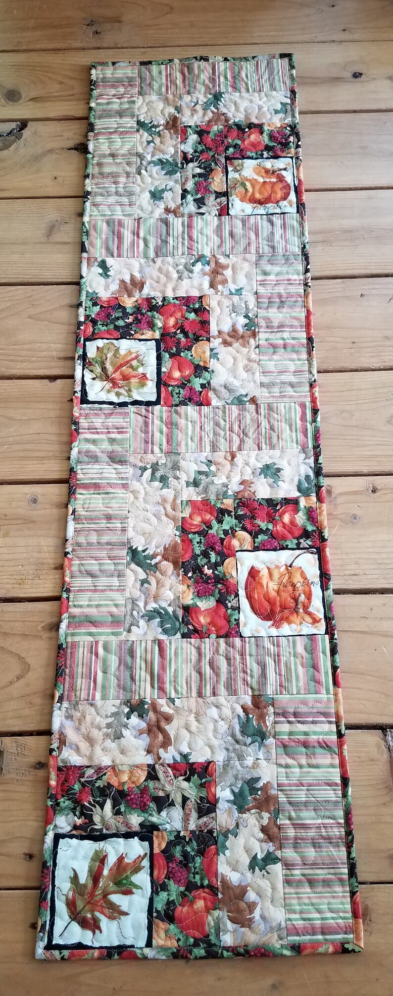 Fall Autumn Quilted Table Runner Warm Rich Fall Colors | Etsy