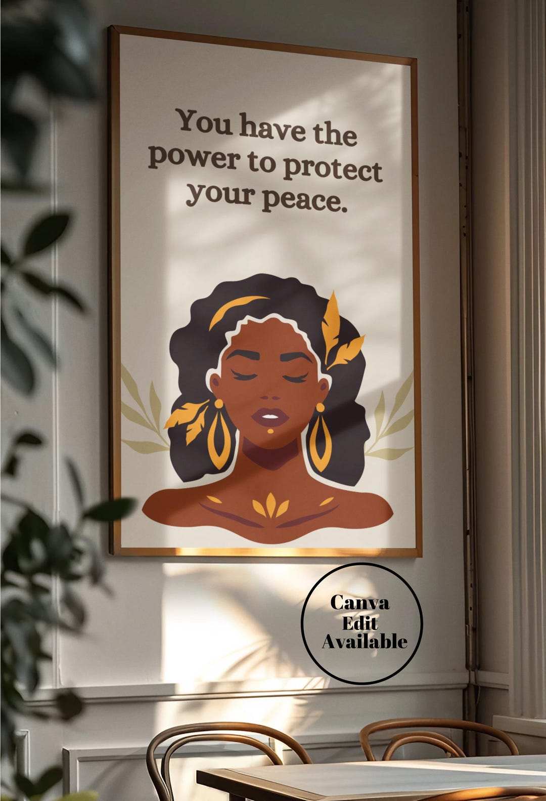 Protect Your Peace Affirmation Wall Art, Positive Affirmation, Wall Art ...