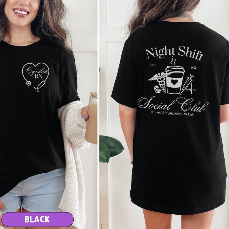 Night Shift Social Club Shirt, Nurse All Night Sleep All Day ...