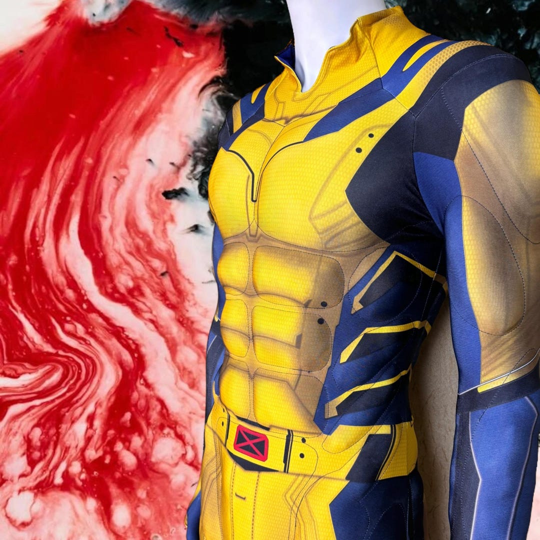 Wolverine Muscle Suit Jumpsuit Halloween Bodysuit Muscle Suit for Male ...
