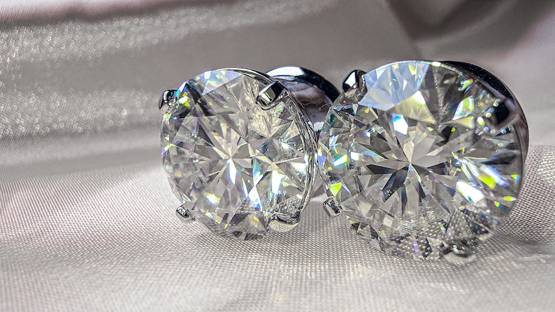 Dazzling Gold & Diamond Moissanite-encrusted Sterling Silver Ear Gauges ...