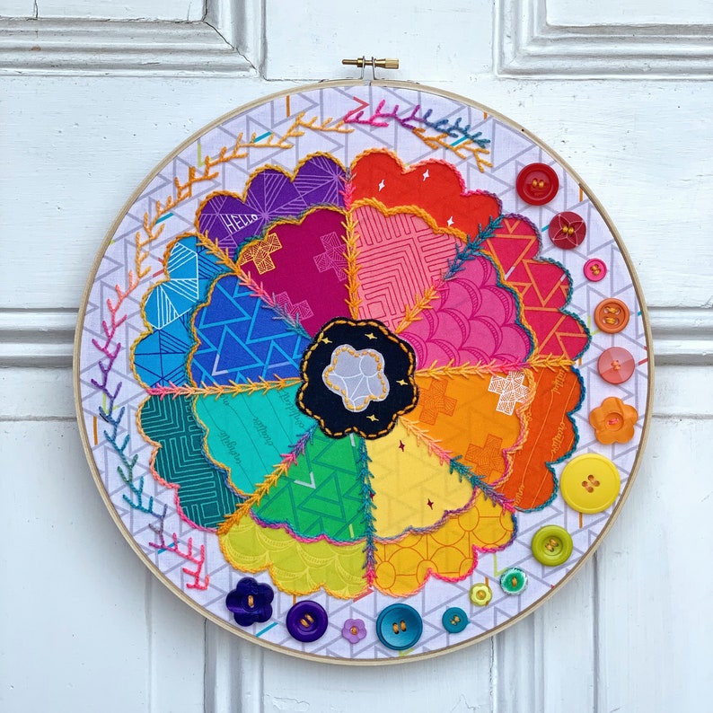 Ruffled Color Wheel a Wildboho Appliqué & Embroidery Pattern - Etsy