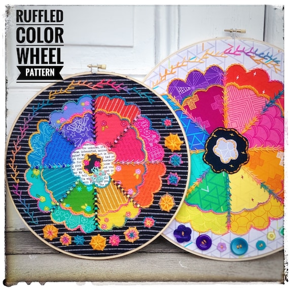 Ruffled Color Wheel a Wildboho Appliqué & Embroidery Pattern | Etsy