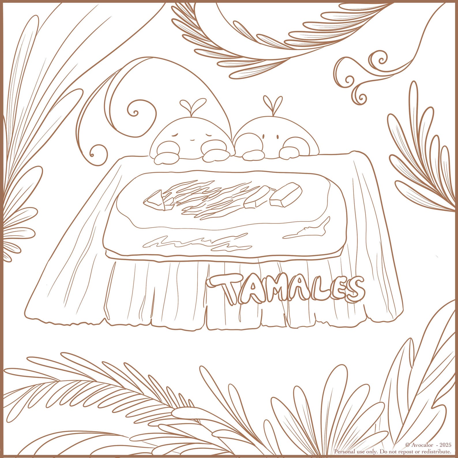 Tamales Colouring Page Printable - Food & Culture Artwork - Etsy