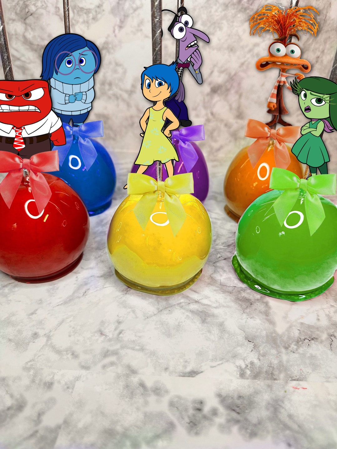 1/2 Dozen or 1 Dozen Inside Out Movie Treats rainbow Candy Apples - Etsy