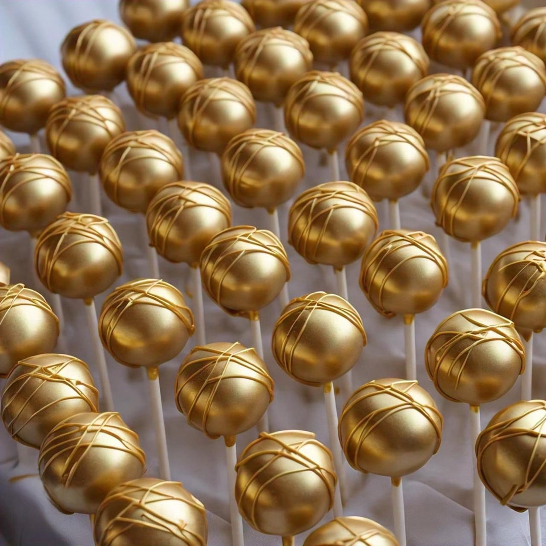 1 Dozen Gold Cake Pops for Birthday Party Dessert Tables, Weddings ...