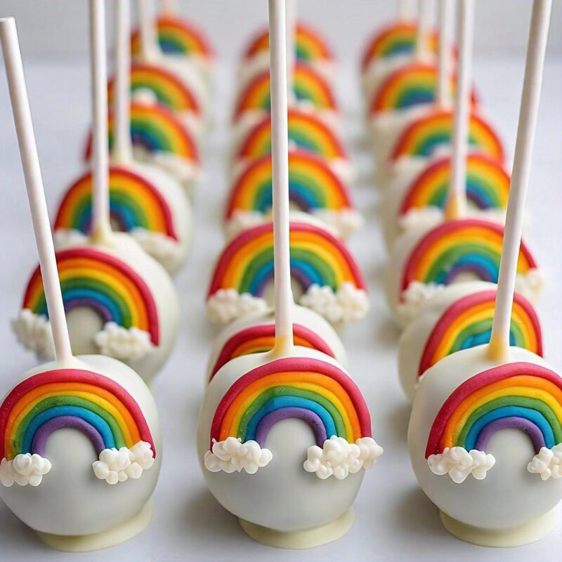 Rainbow Cake Pop - Etsy