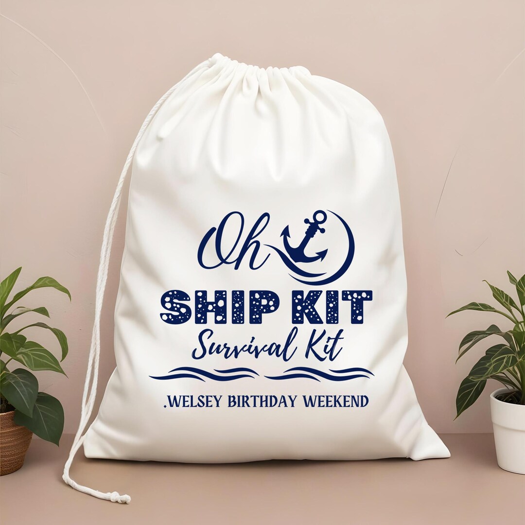 Custom Oh Ship Kit Favor Bags Cruise Party Bags Personalized Name Bag ...