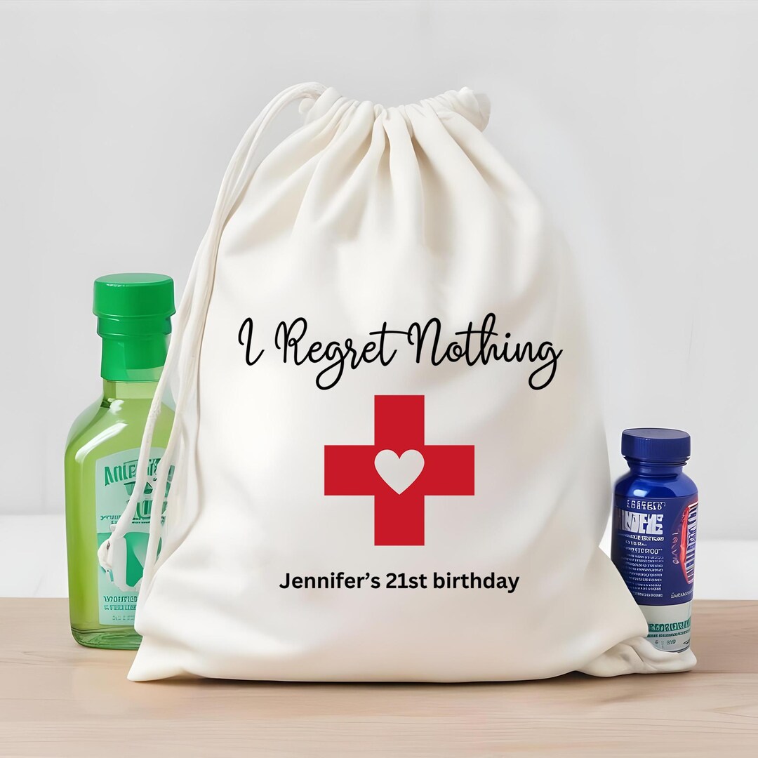 Custom I Regret Nothing Recovery Kit Bags Hangover Kit Bag Bachelorette ...