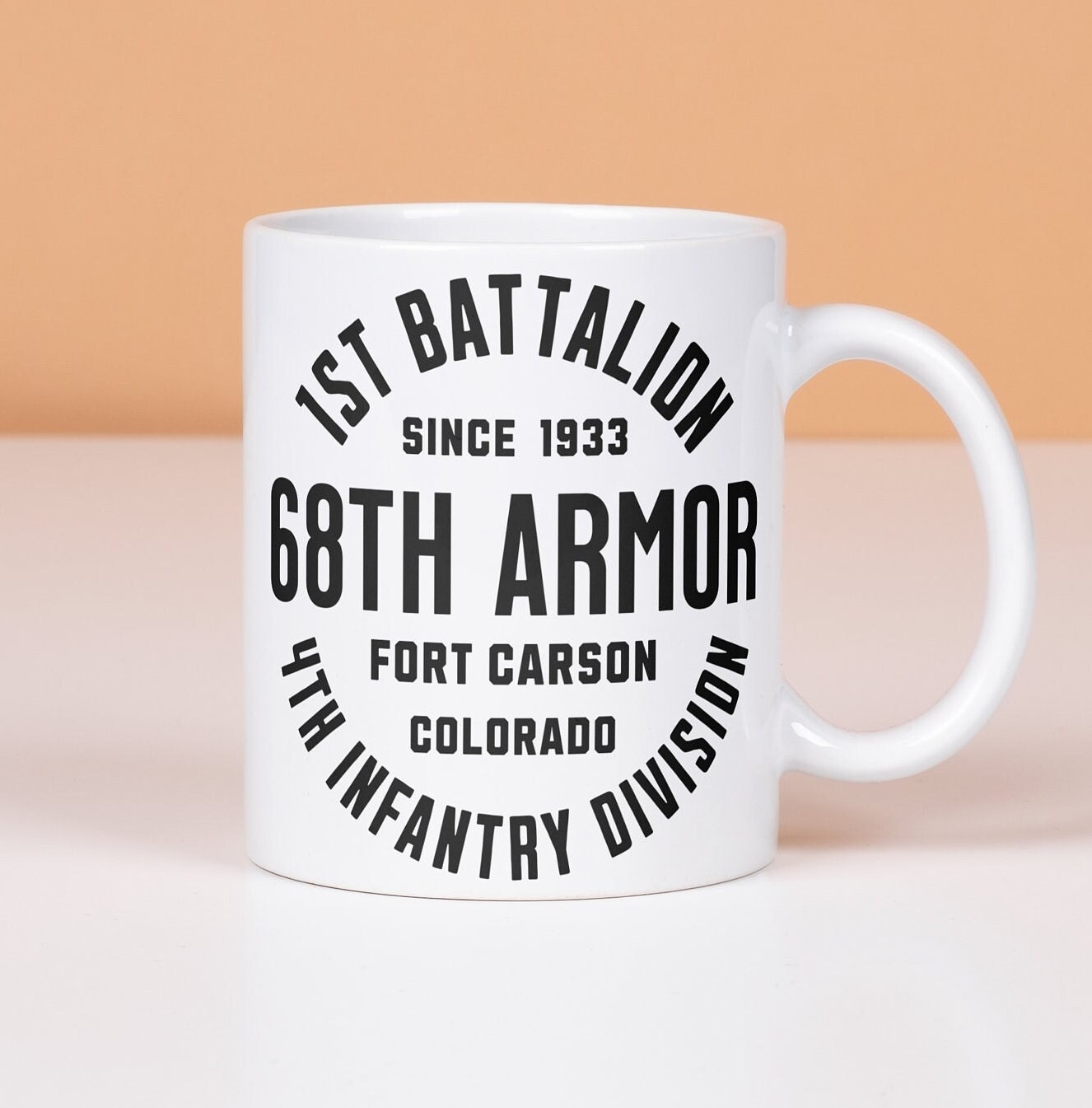 1st Battalion 68th Armor 4th Infantry Division Fort Carson Colorado Mug ...