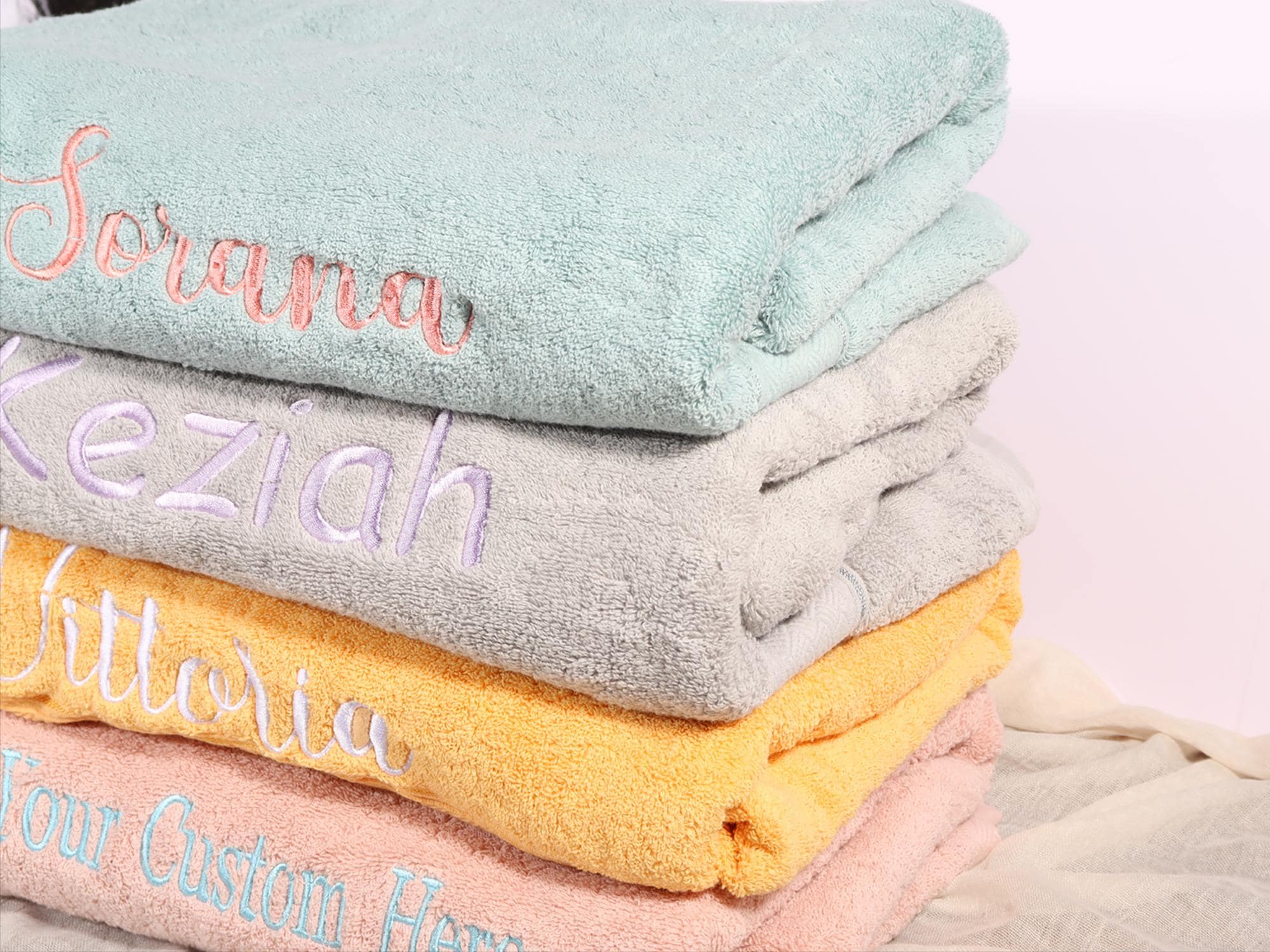 Custom Embroidered Bath Towel，personalised Towels, Supersoft,bath ...