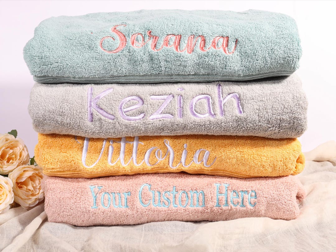 Custom Embroidered Bath Towels,personalized Towels/bath Towels,custom ...