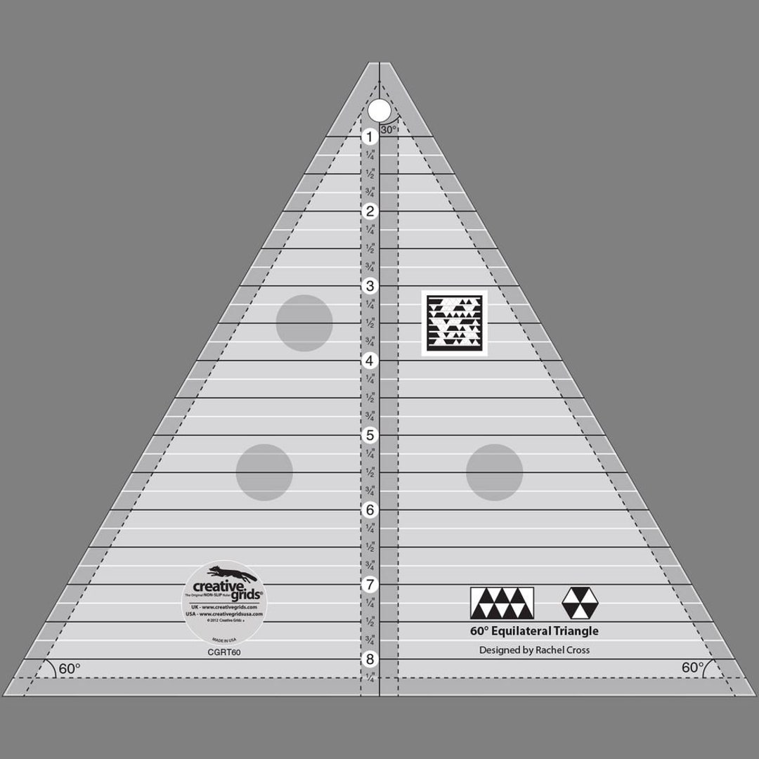 Creative Grids 60 Degree 8-inch Triangle Quilt Ruler CGRT60 - Etsy