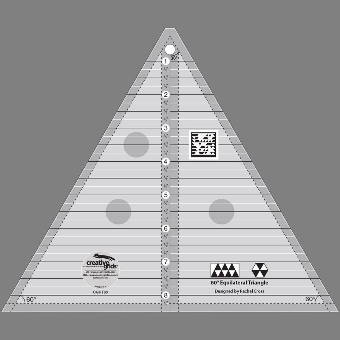 Creative Grids 60 Degree 8-inch Triangle Quilt Ruler CGRT60 - Etsy