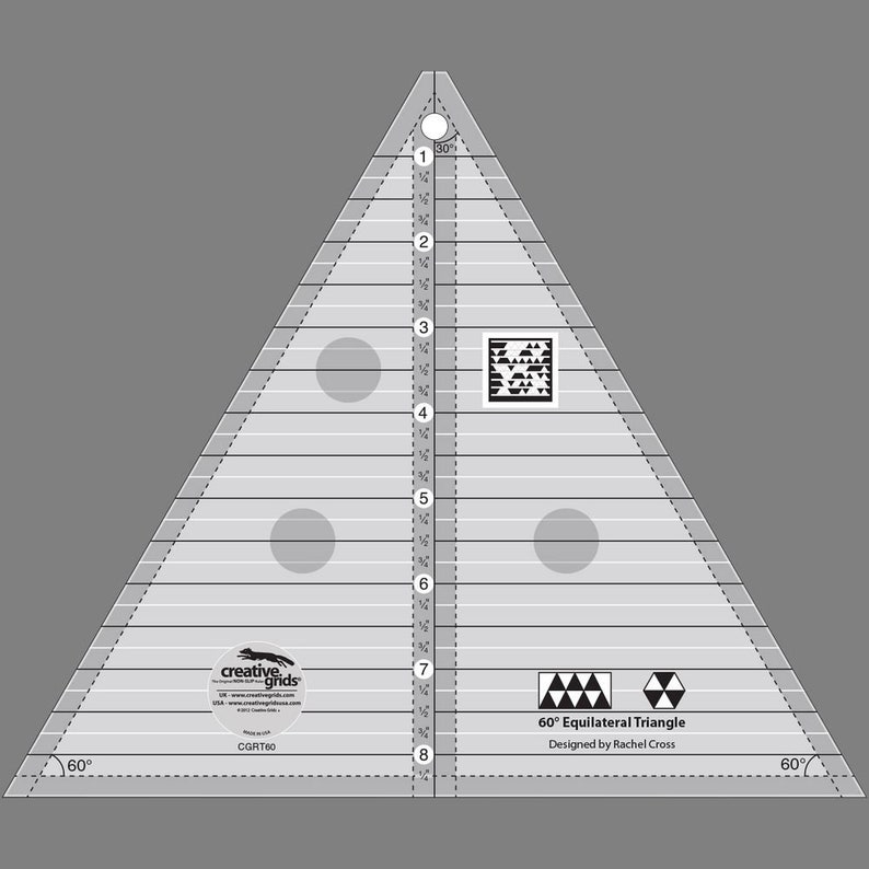 Creative Grids 60 Degree 8-inch Triangle Quilt Ruler CGRT60 - Etsy