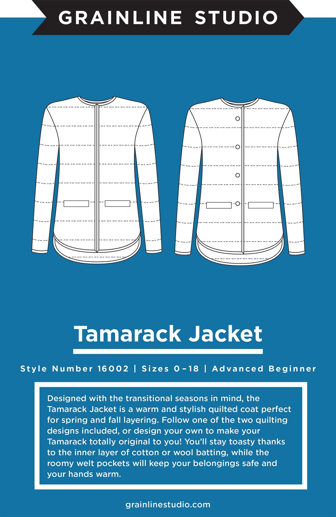 Tamarack Jacket Sewing Pattern by Grainline Studio: Style - Etsy