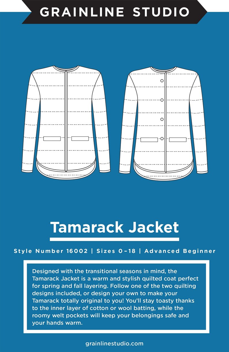 Tamarack Jacket Sewing Pattern by Grainline Studio: Style - Etsy