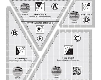 Creative Grids Scrap Crazy 6 Templates Quilt Ruler CGRMT6 - Etsy