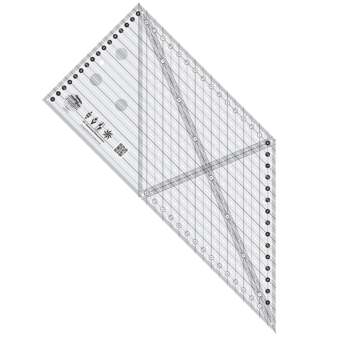 Creative Grids 45 Degree Diamond Dimensions 8-inch Quilt Ruler (CGREU2 ...