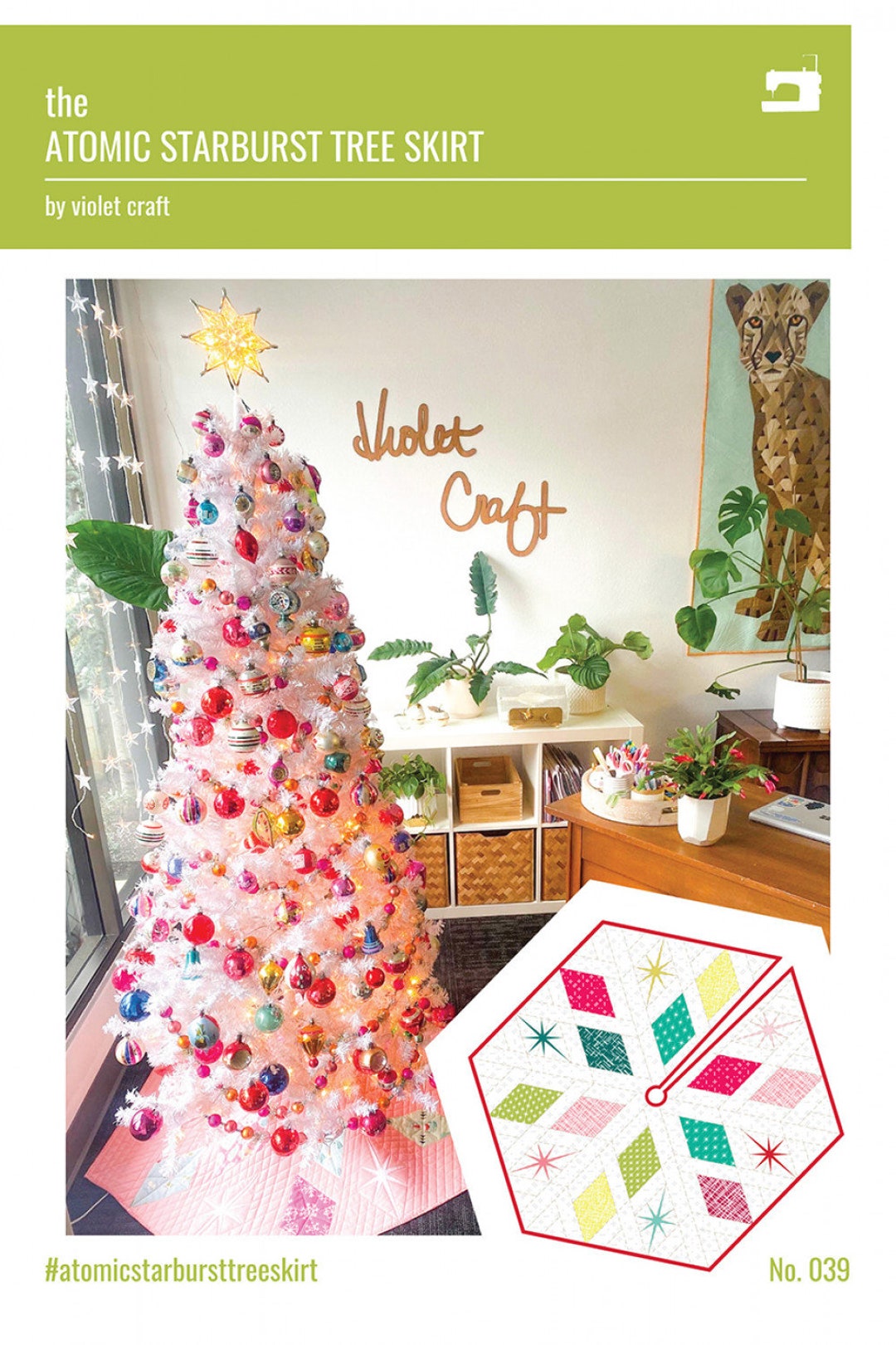 The Atomic Starburst Tree Skirt Quilt Pattern by Violet Craft - Etsy