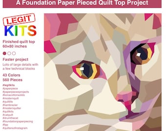 Drum the Cat Paper Pieced Quilt Pattern by Liam Brazier for Legit Kits ...