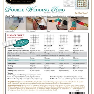 Double Wedding Ring Classic Pack Printed Interfacing Quilt Pattern - Etsy