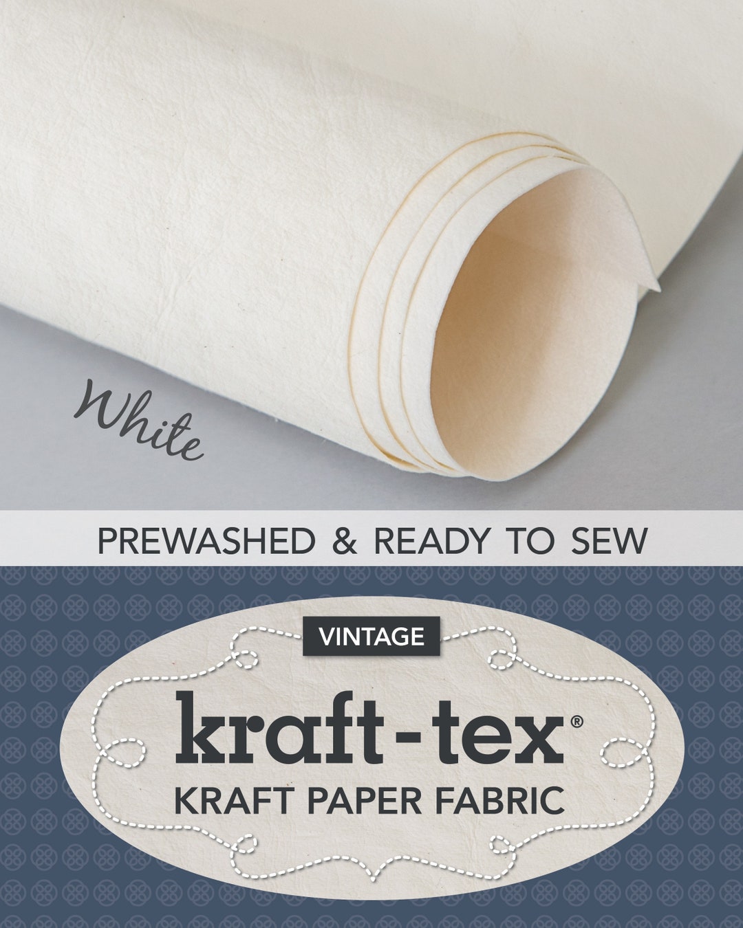 Kraft-tex Roll, Vintage White Prewashed, 18.5 Inches X 28.5 Inches - Etsy
