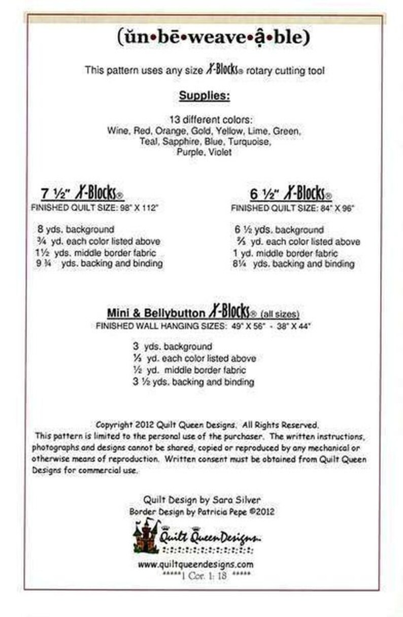 Unbeweavable Quilt Pattern by Sara Silver for Cactus Queen Quilt Co. - Etsy