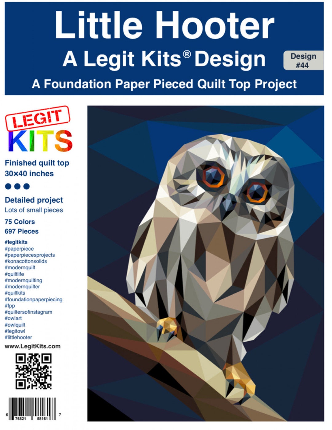 Little Hooter Paper Pieced Quilt Pattern From Legit Kits - Etsy